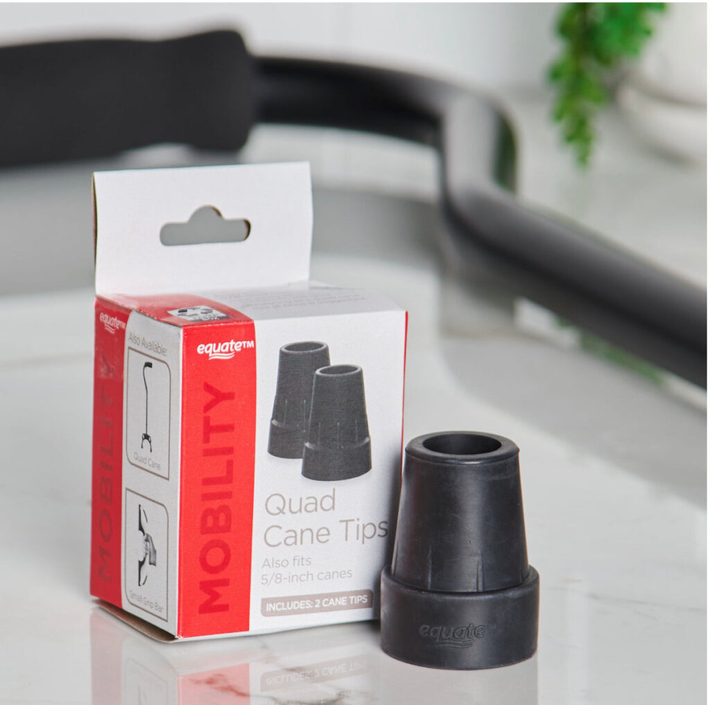 Equate Quad Cane Tips Black - ettahustle.com
