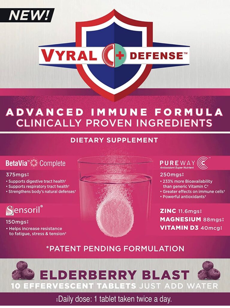 Vyral Defense Elderberry Blast Effervescent Tablets Advanced Immune Formula 10ct - ettahustle.com